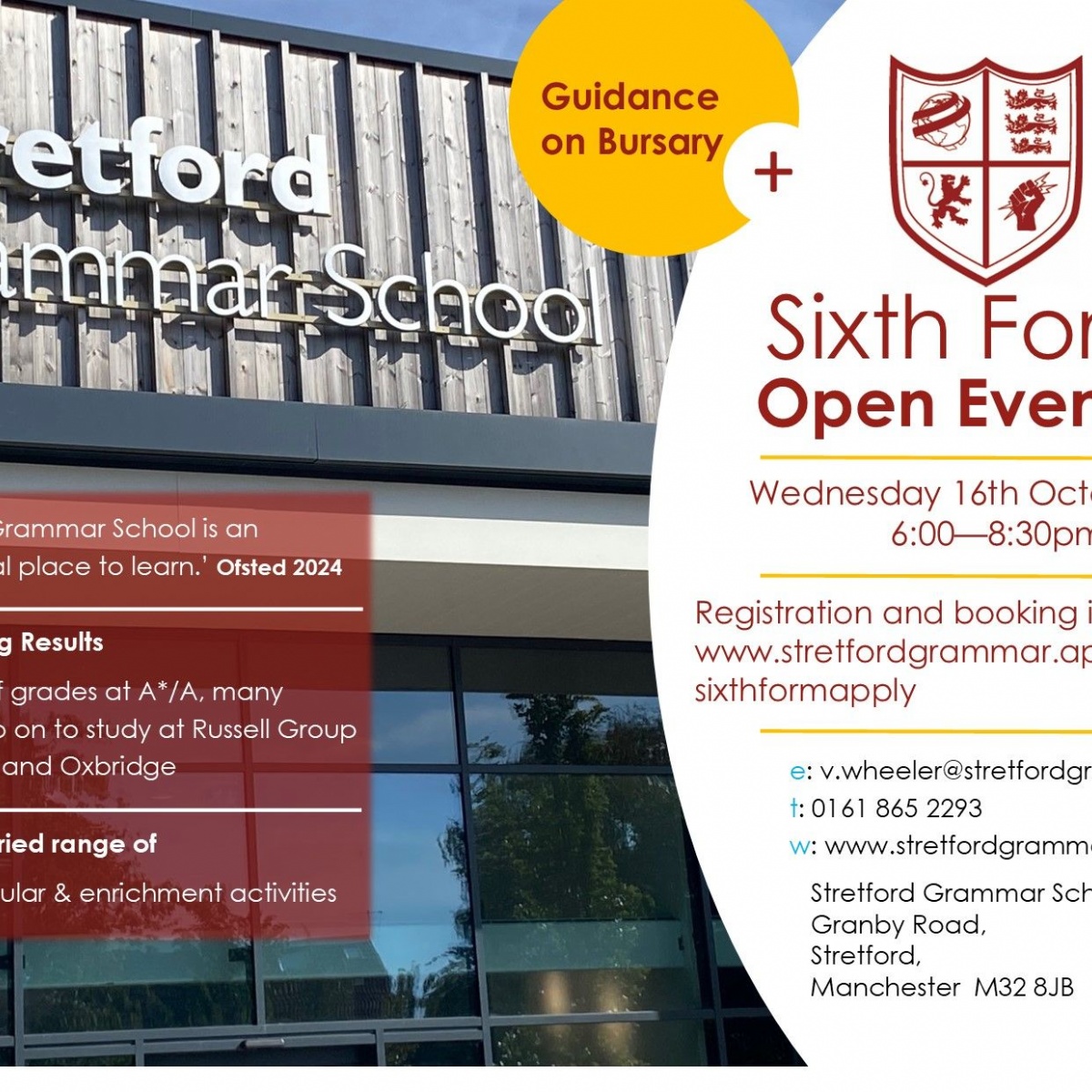 Stretford Grammar School - Sixth Form Open Evening: Wednesday 16th ...